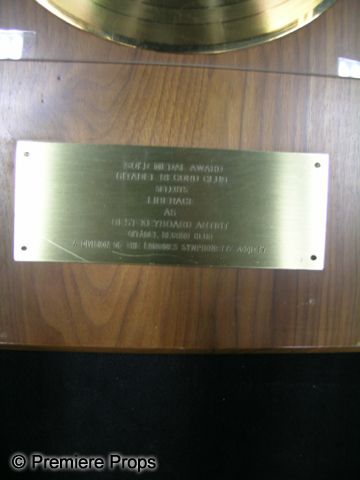 Liberace Gold Record Award Plaque