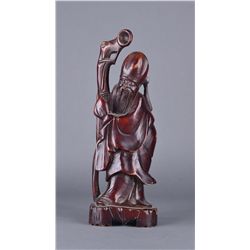 Chinese Wood Carved Figure of Shou Immortal