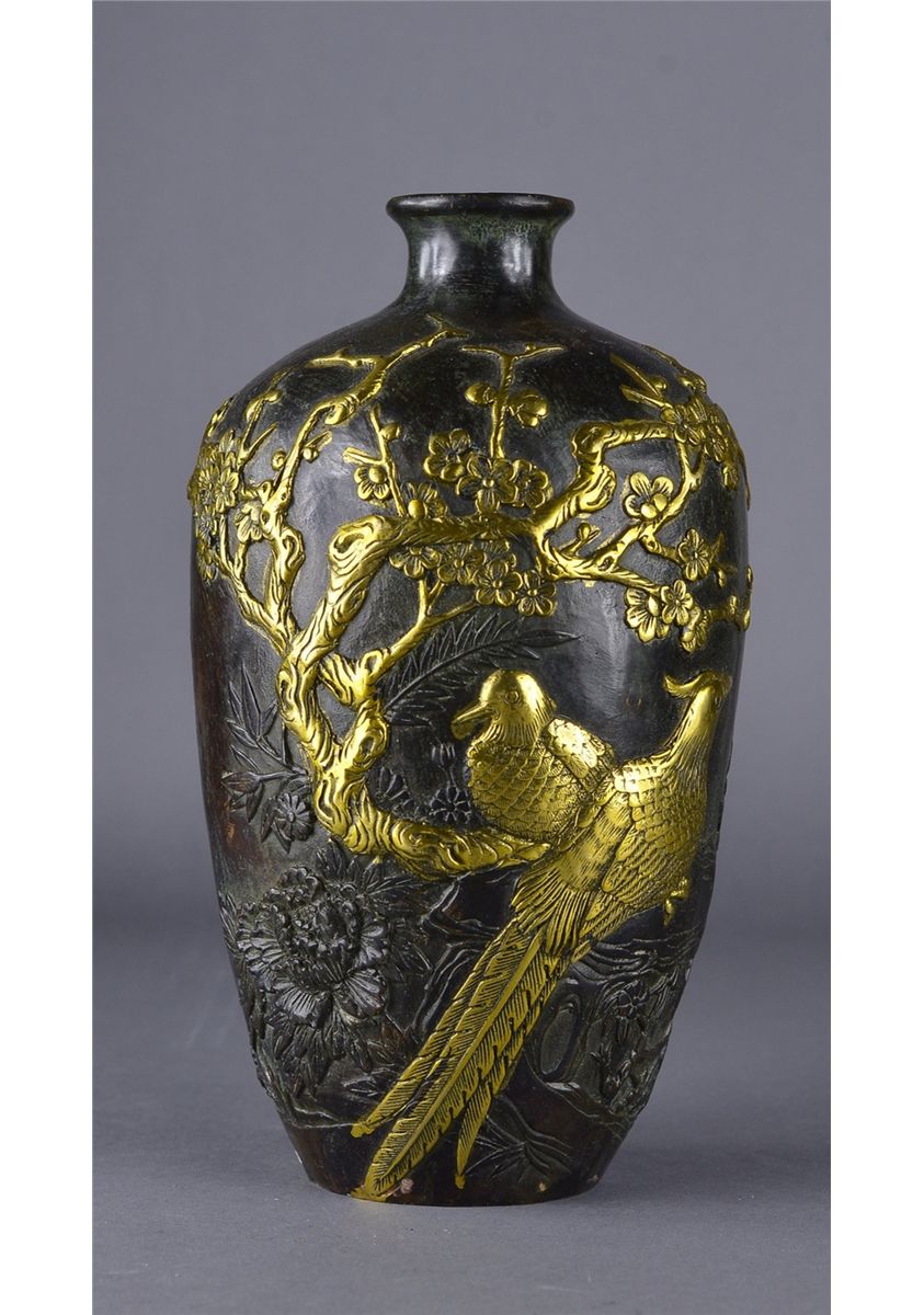 Chinese Ming-Style Bronze Phoenix Vase