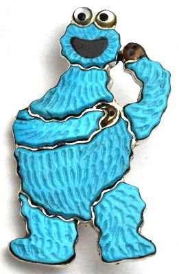 Zuni Cookie Monster Pendant & Pin - Andrea Shirley