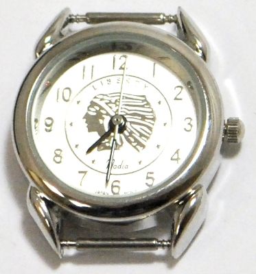 Native American Chief Head Metal Watch Face