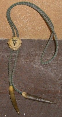 Vintage Antler Bow-Tie with Antler Ends & Bolo *DEER* image on Bolo!!