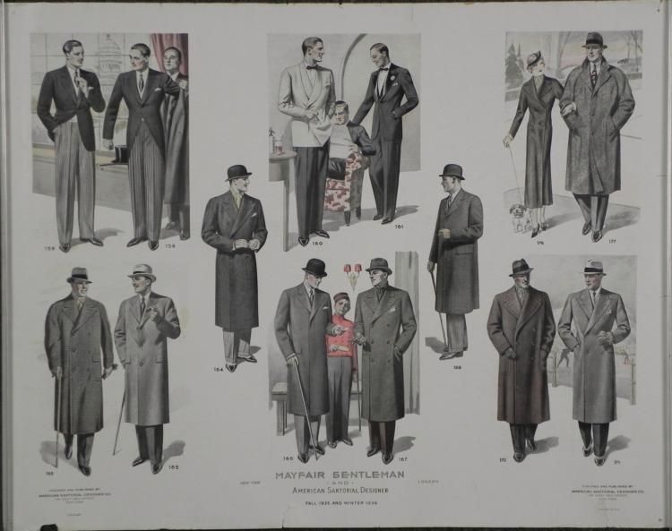 4 Vintage Advertising Art Prints Mens Fashion NY 1920s-