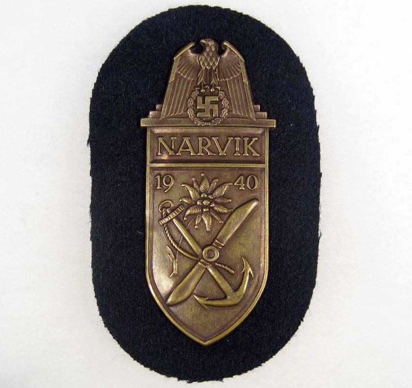 GERMAN NAZI NAVAL 1940 NARVIK SLEEVE SHIELD