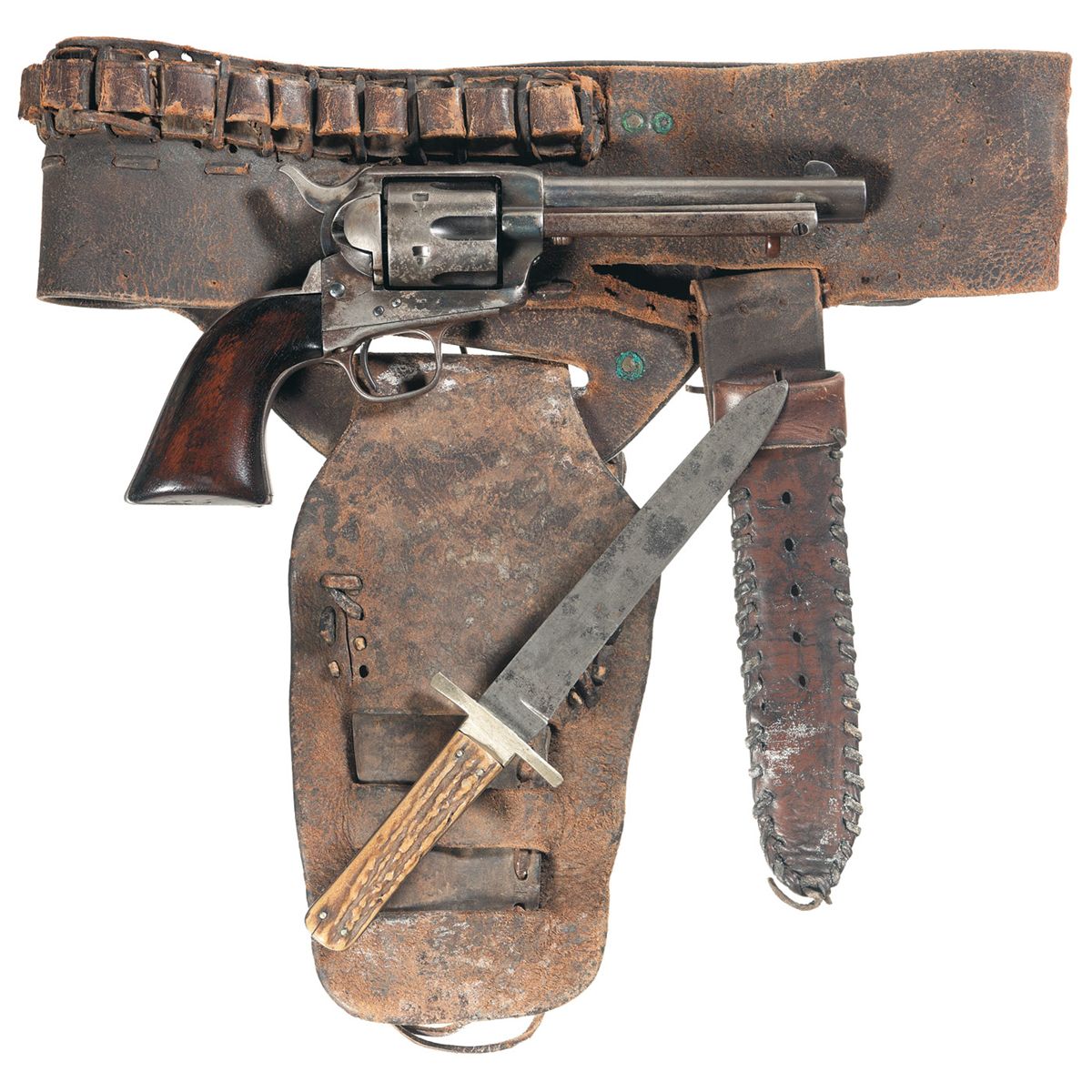 U.S. Colt Single Action Army Artillery Model Revolver with Holster Rig ...