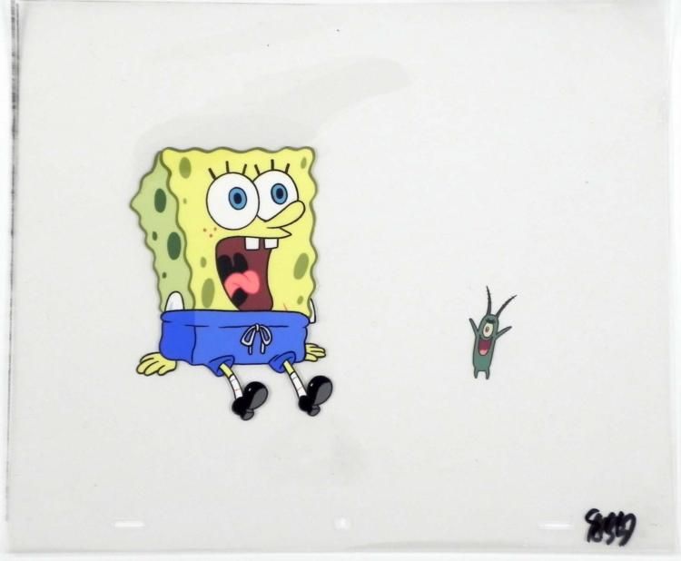 Original Shock and Awe Production Art Cel Spongebob