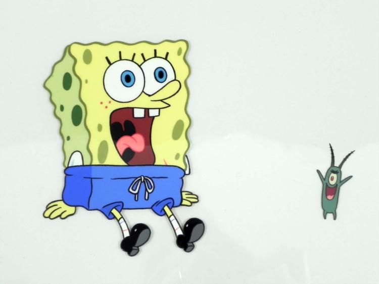 Original Shock and Awe Production Art Cel Spongebob