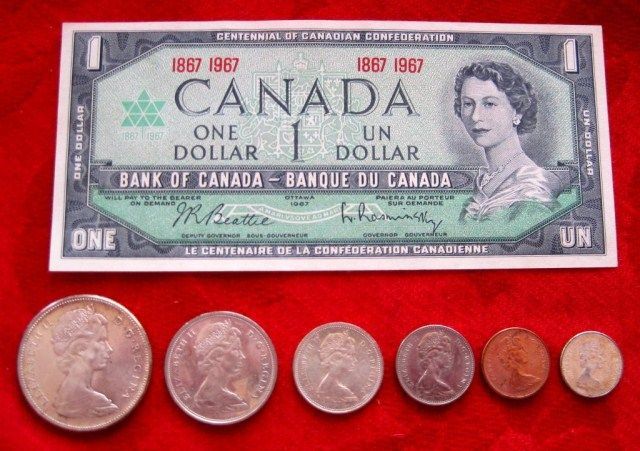 1867-1967 Canada Centennial Bill & Coin Set