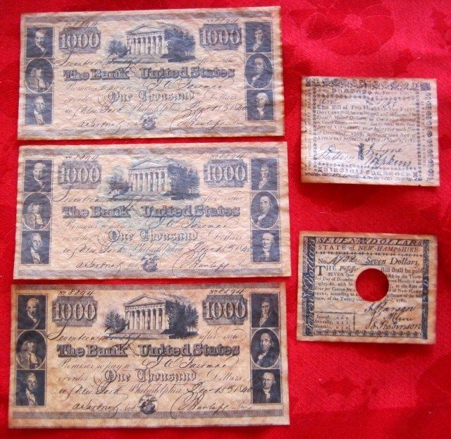 5 United States Currency Reproductions