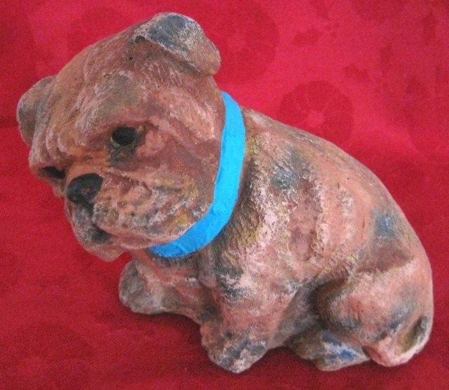 Hand Painted Concrete Dog Statue Figure