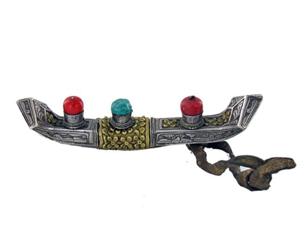Tibet Silver & Brass Ceremonial Dagger (ANT-581)