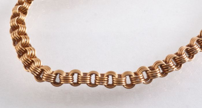 An Antique 14 Karat Gold Necklace, Aleppo