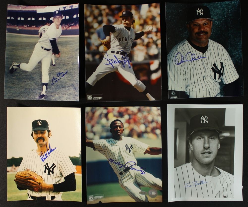 Lot of (10) Signed 1978 Yankees Photos: Ron Guidry, Paul Blair, Sparky ...