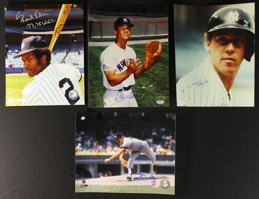 Lot of (10) Signed 1978 Yankees Photos: Ron Guidry, Paul Blair, Sparky ...