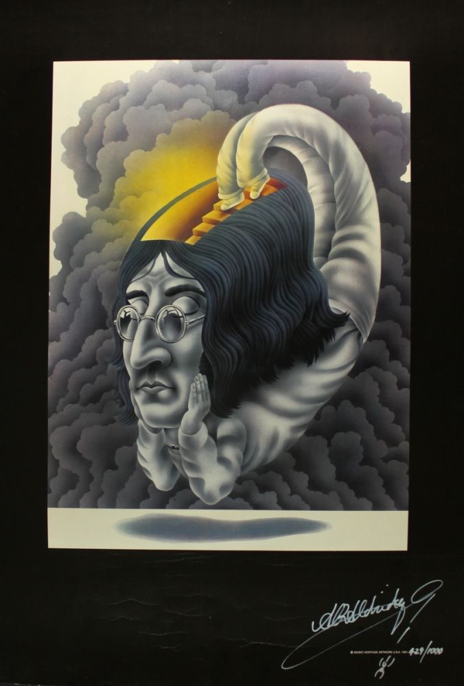 1981 John Lennon 22x30 Fine Art Lithograph: Hand-Signed by Alan ...