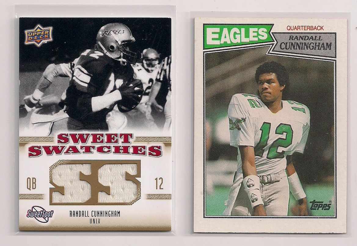 Randall Cunningham Rookie Card & Game-Used Material Insert Card