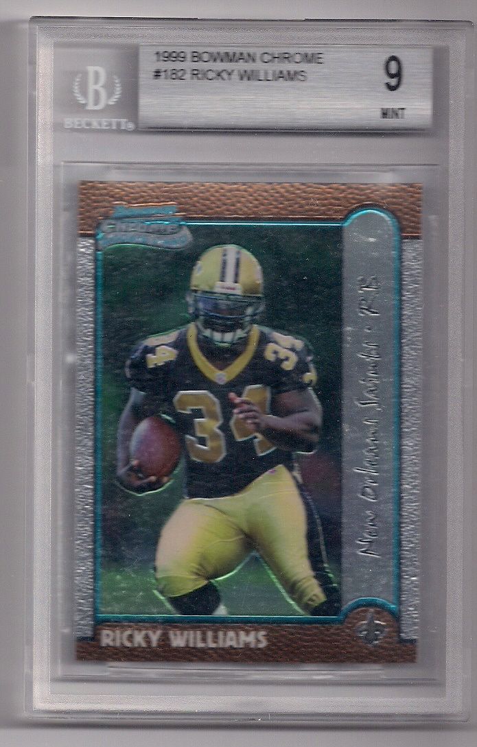 1999 Bowman Chrome Ricky Williams Rookie Card-BGS 9!