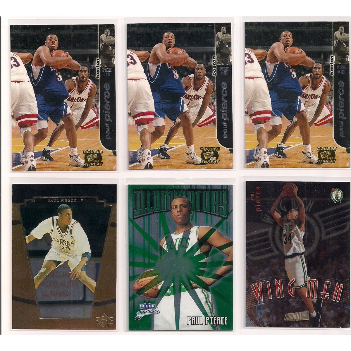 Lot of (6) Paul Pierce Rookie & Rookie Insert Cards
