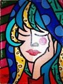 Jozza Original Pop Art Painting Girl Daydreams