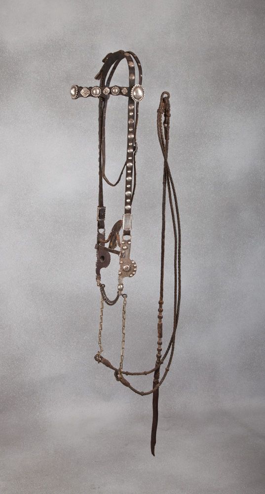 Early California Silver Mounted Bridle with Spade Bit