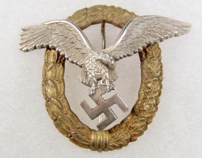 GERMAN NAZI LUFTWAFFE PILOT OBSERVER BADGE
