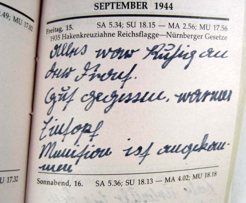 GERMAN NAZI WAFFEN SS 1944 SS CALENDAR BOOK