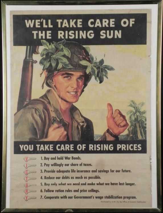 ORIGINAL WWII PACIFIC THEATRE POSTER FRAMED