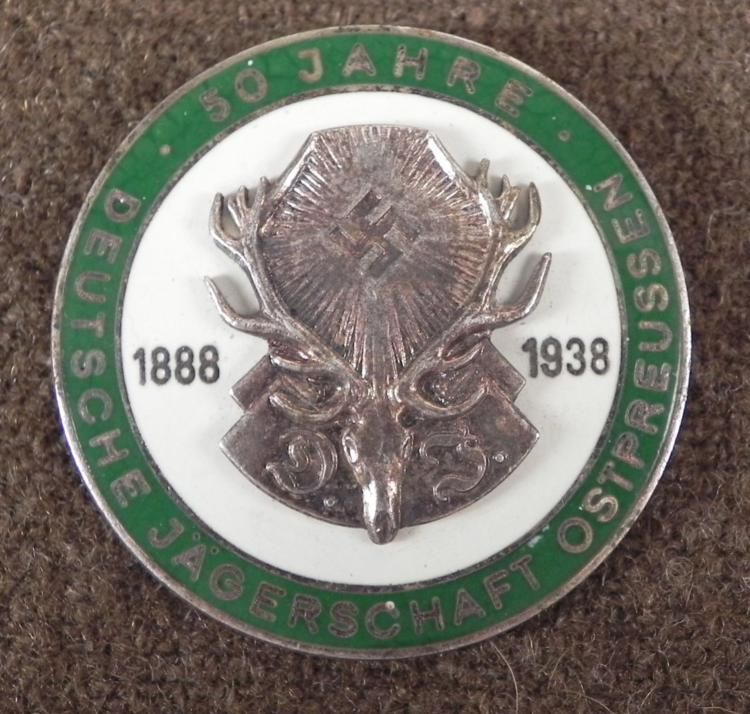 GERMAN HUNTING ASSN 50 YR BADGE UNDER NAZI REGIME