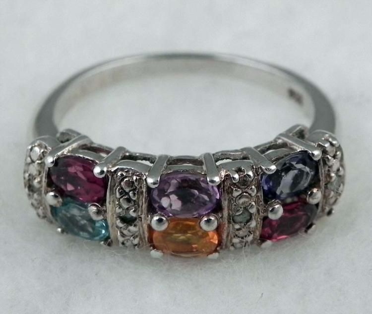 PLATINUM STERLING 6 STONE RING 2.85 CTW