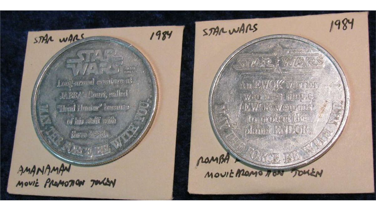 1119. (2) 1984 Star Wars Movie Promotion Tokens.