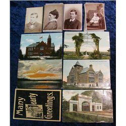 1372. (6) Early Burlington, Iowa Postcards & (4) Old Portrait Photos.