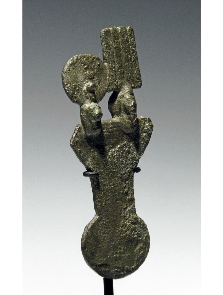 An Egyptian Bronze Menat - Deities Shu and Tefnut