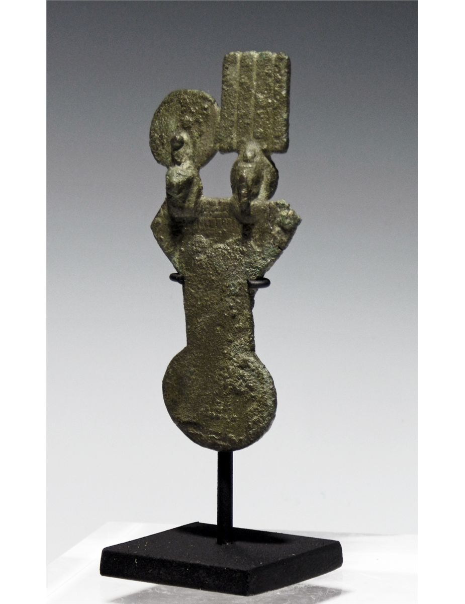 An Egyptian Bronze Menat - Deities Shu and Tefnut