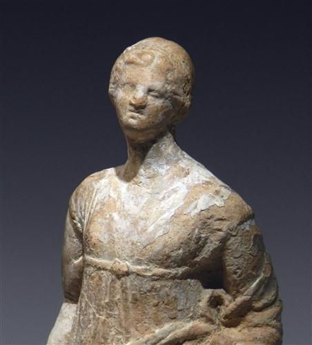 A Greek Tanagra Terracotta Standing Figure