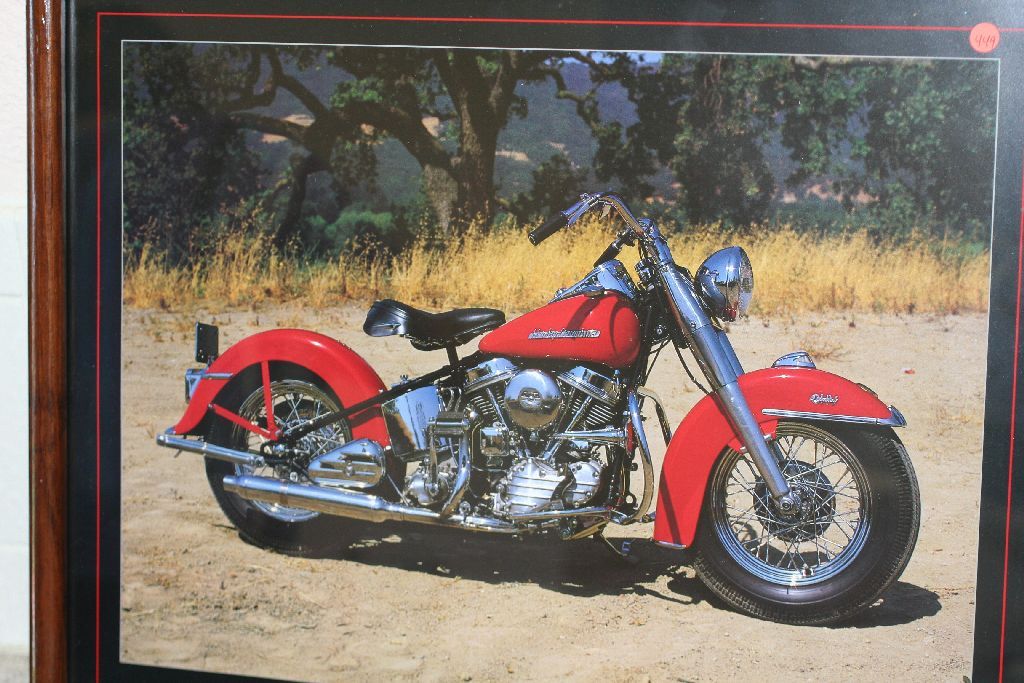 Framed Harley Davidson "1954 Panhead" Motorcycle