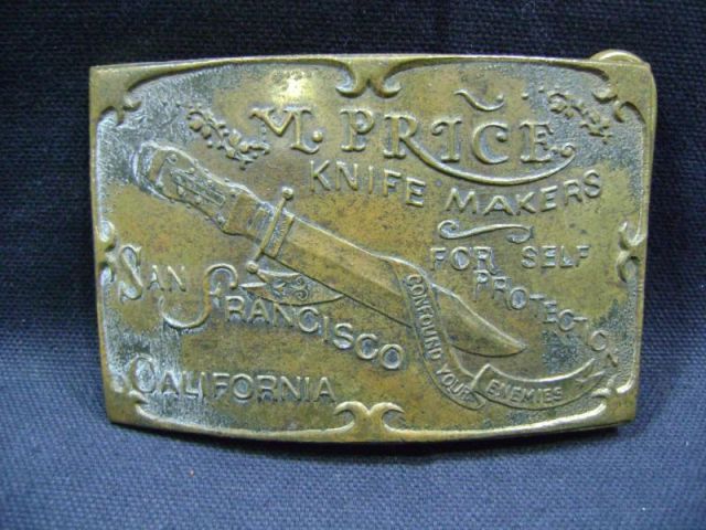 M. PRICE KNIFE MAKERS, DECORATIVE BELT BUCKLE SAN FRANCISCO CALIFORNIA ...