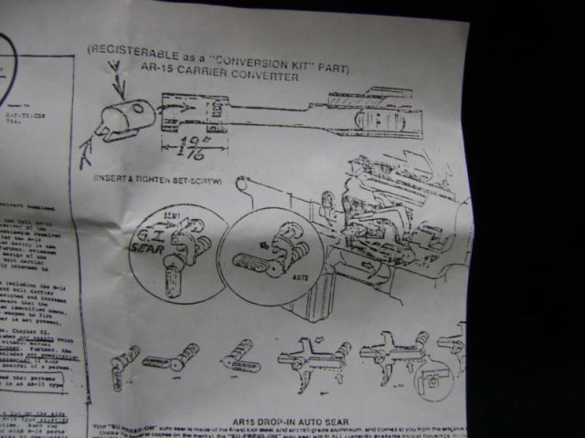 AR15 DROP-IN AUTO SEAR CONVERSION KIT