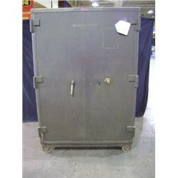 MOSLER SAFE, 75" X 51" X 36 1/2", 2 DOOR, GREEN IS IN LOCKED POSITION ...