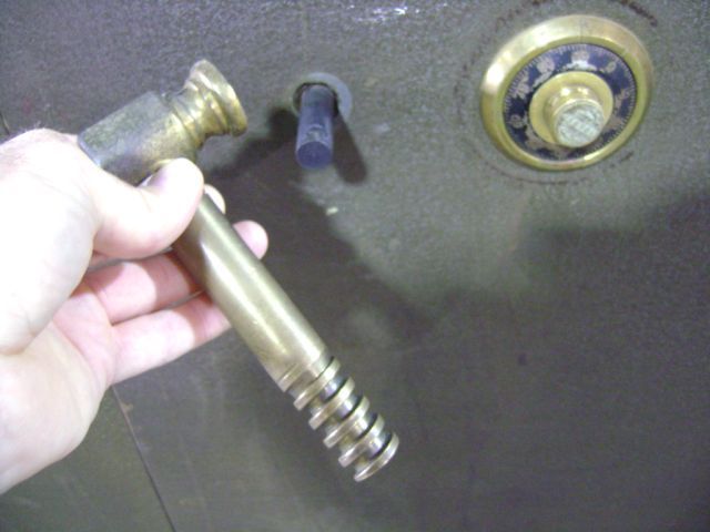 MOSLER SAFE, 75" X 51" X 36 1/2", 2 DOOR, GREEN IS IN LOCKED POSITION ...