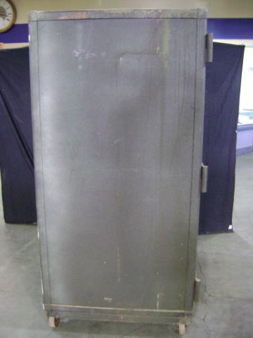 MOSLER SAFE, 75" X 51" X 36 1/2", 2 DOOR, GREEN IS IN LOCKED POSITION ...