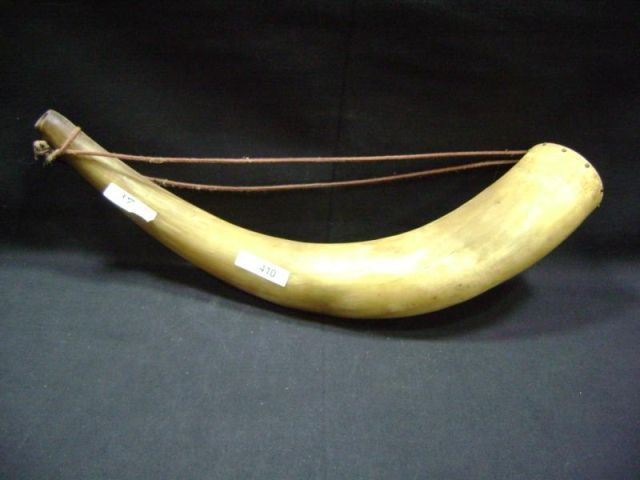 LG. CUSTOM BLACK POWDER, POWDER HORN