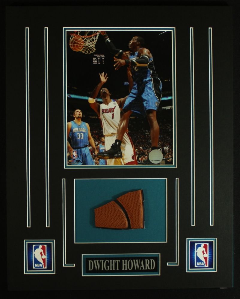 Dwight Howard Magic 16x20 Custom Display with Piece of Basketball