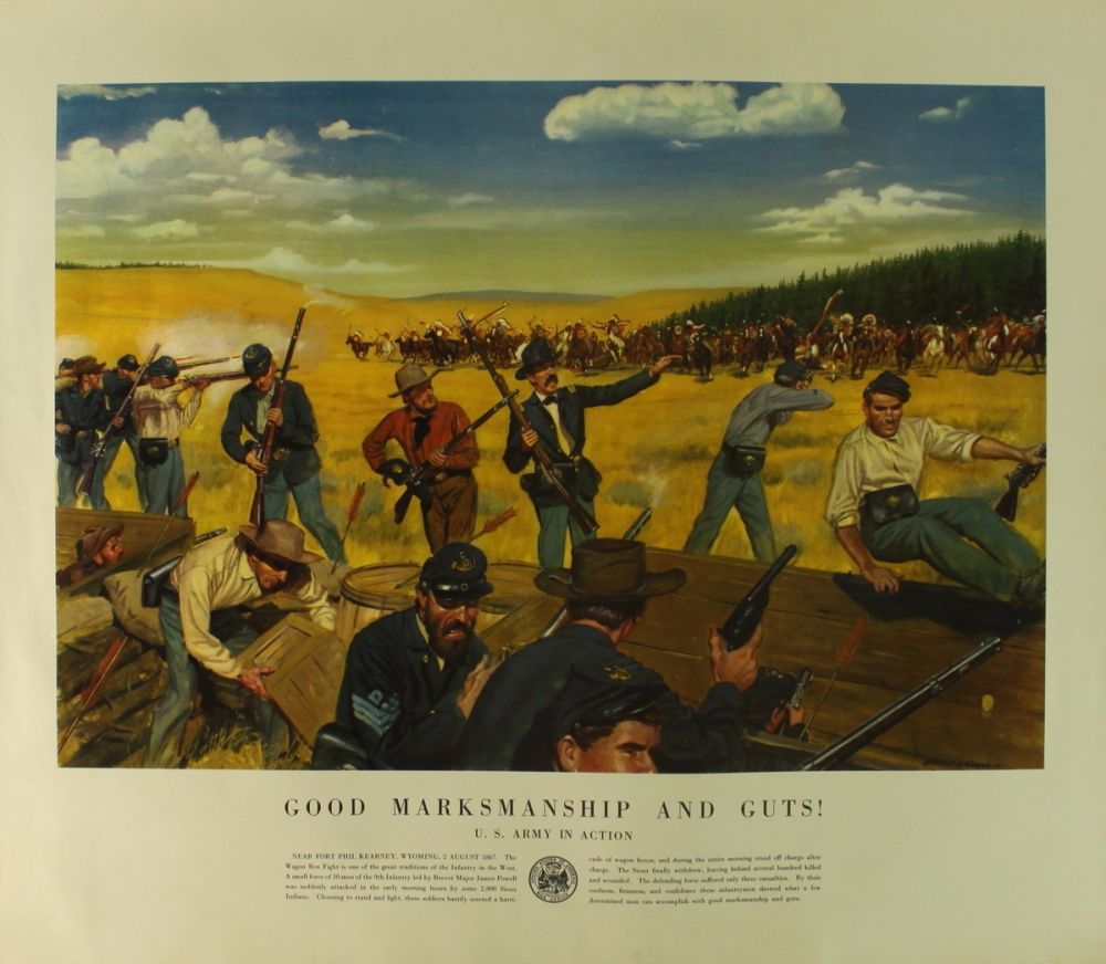 Vintage US Army In Action Poster Published in 1953: "Good Marksmanship ...