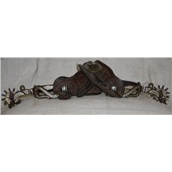 Garza Snake Pattern Spurs with Stars