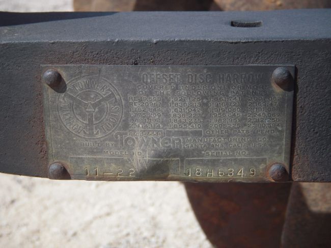 Towner 11-22 Offset Tractor Disc Harrow