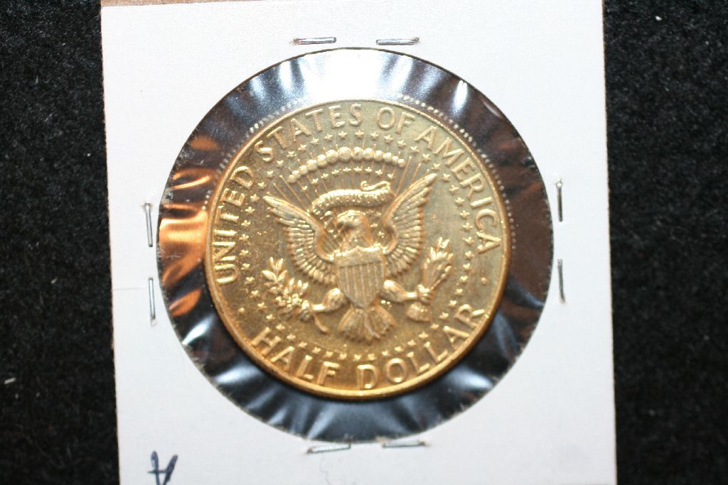 1966 Kennedy Half Dollar; Gold Plated