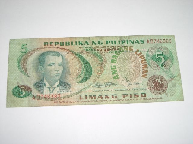 1949 5 LIMANG PISO *PHILIPPINES - REPUBLIKA NG PHILIPINAS*!! 1949 5 LIMANG PISO *PHILIPPINES - REPUBLIKA NG PHILIPINAS*!!