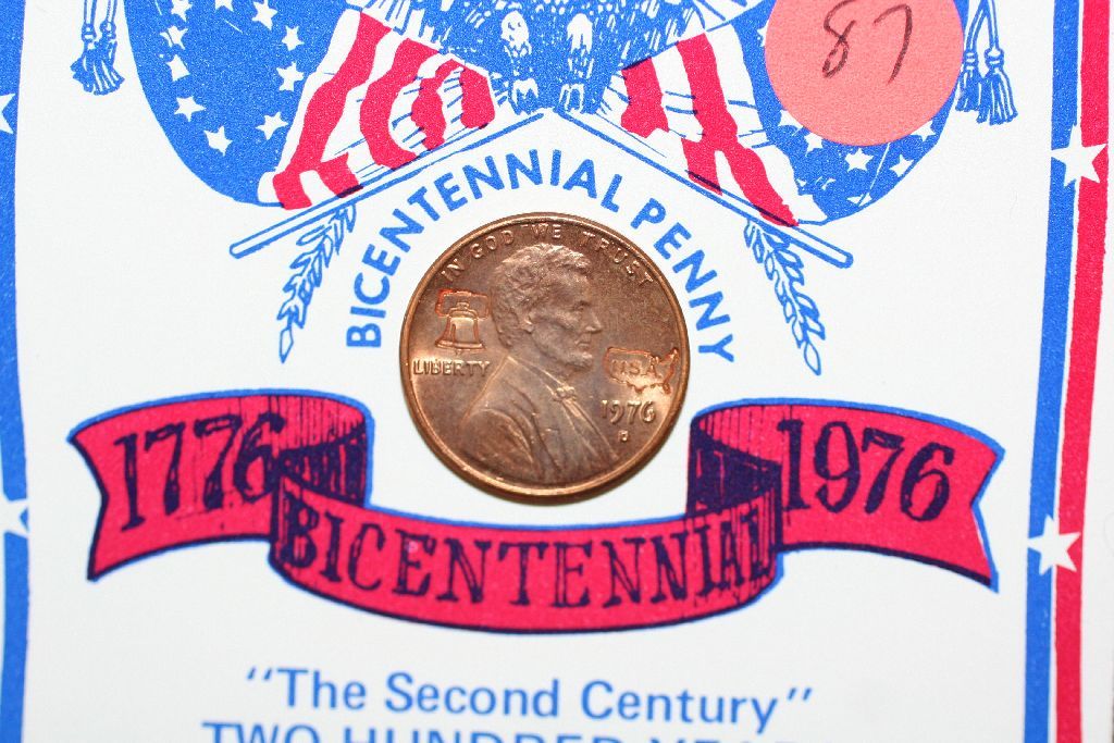 1976-D Lincoln Bicentennial Penny W/Liberty Bell & Map USA Imprinted on ...