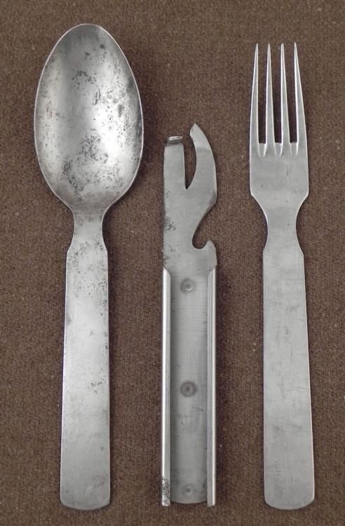SET 0F 3 ORIGINAL NAZI EATING UTENSILS FORK SPOON