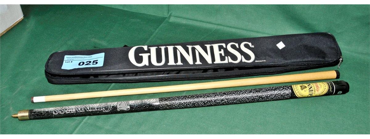 2pc guinness pool cue with case